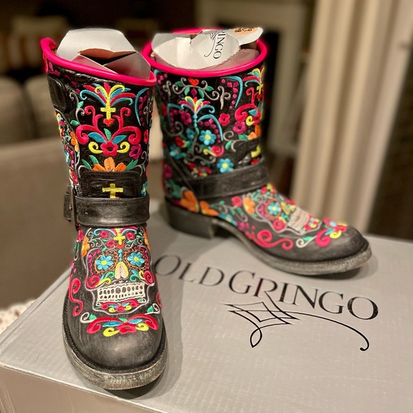 Old Gringo | Shoes | Nib Old Gringo L3851 Sugar Skull Klak Biker 8 ...